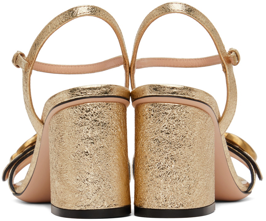 Gucci Silver GG Marmont Heeled Sandals Gucci