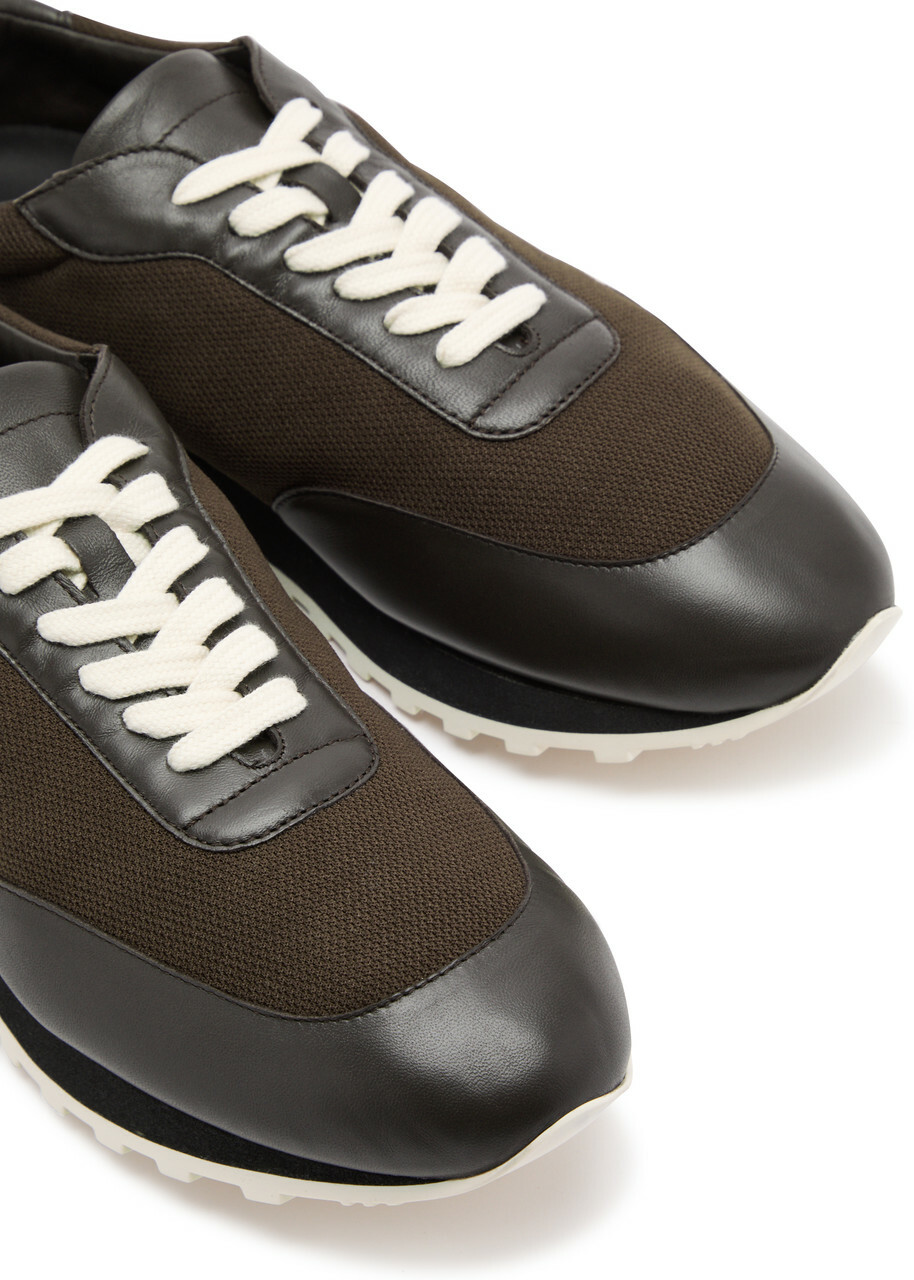 The Row Owen Panelled Mesh-knit Sneakers Brown The Row