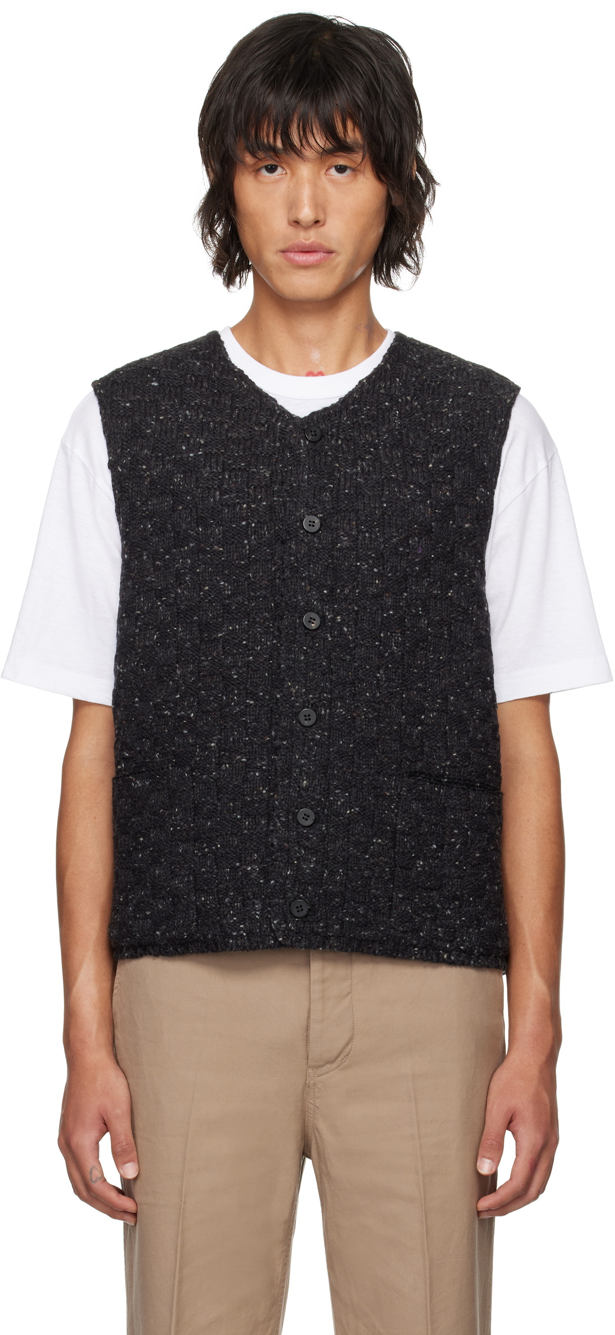 visvim Gray Knit Reversible Vest Visvim