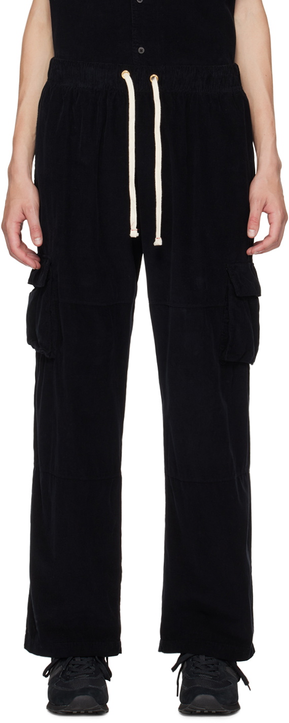 Les Tien Black Drawstring Cargo Pants Les Tien