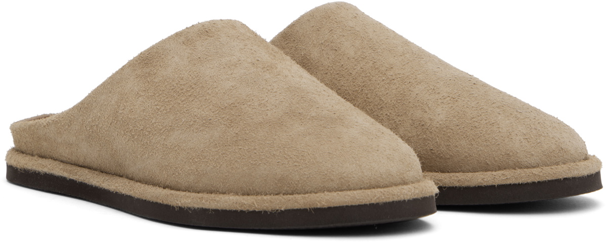 AURALEE Beige Leather Mules Auralee