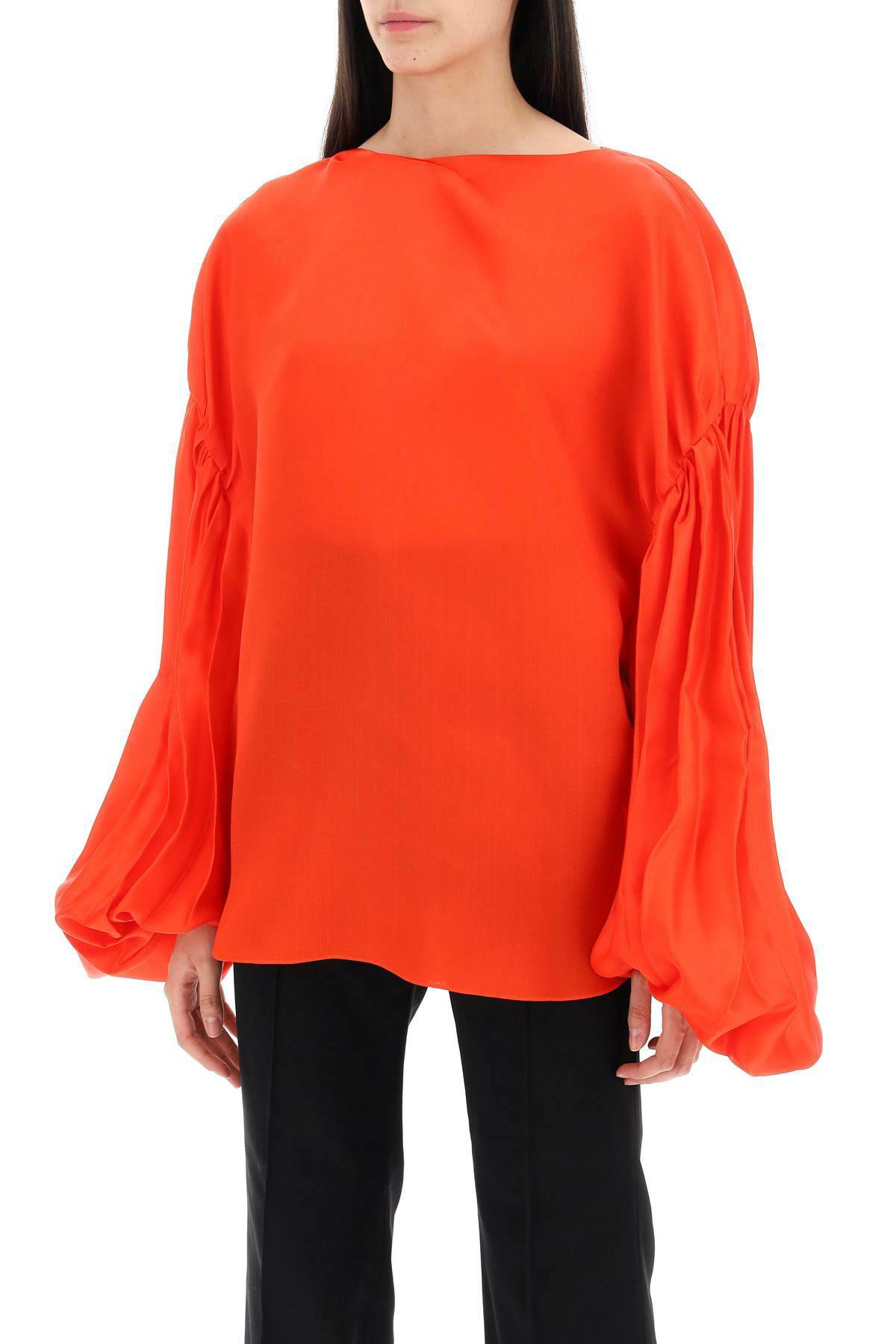KHAITE "quico blouse with puffed sleeves Red Khaite