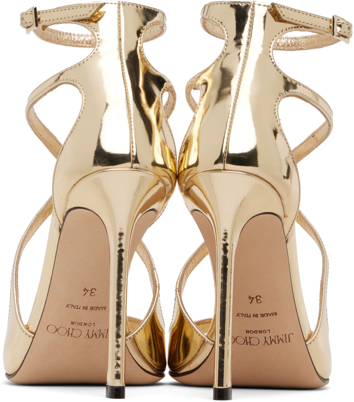 Jimmy Choo Gold Azia 110 Heeled Sandals Jimmy Choo