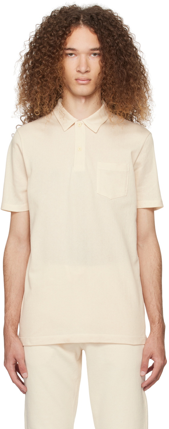 Sunspel Beige Riviera Polo Sunspel