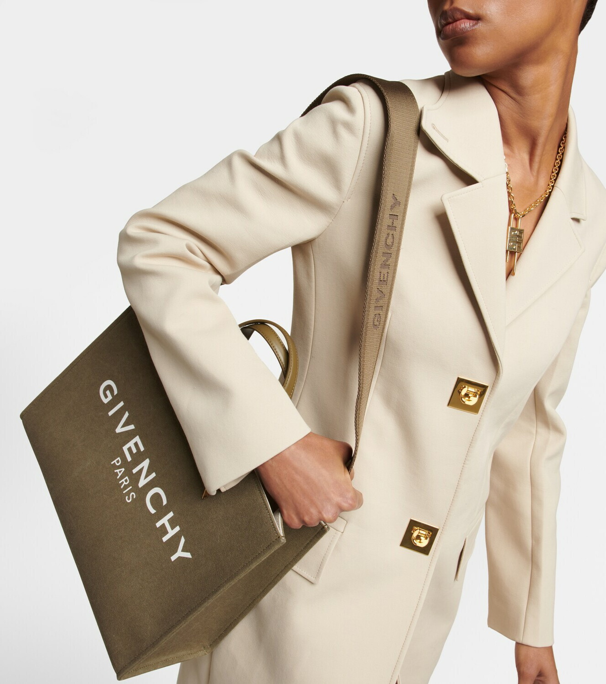 Givenchy - G Medium leather-trimmed tote bag Givenchy