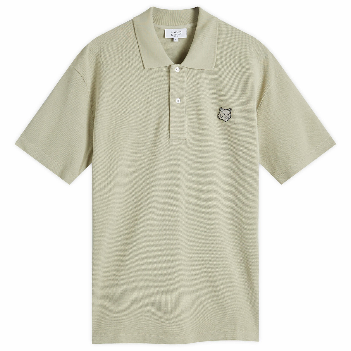 Maison Kitsuné Men's Bold Fox Head Patch Comfort Polo Shirt in Ash Tree ...