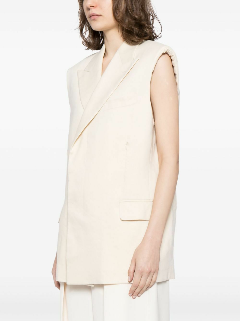 Helmut Lang White Double Breasted Vest Helmut Lang