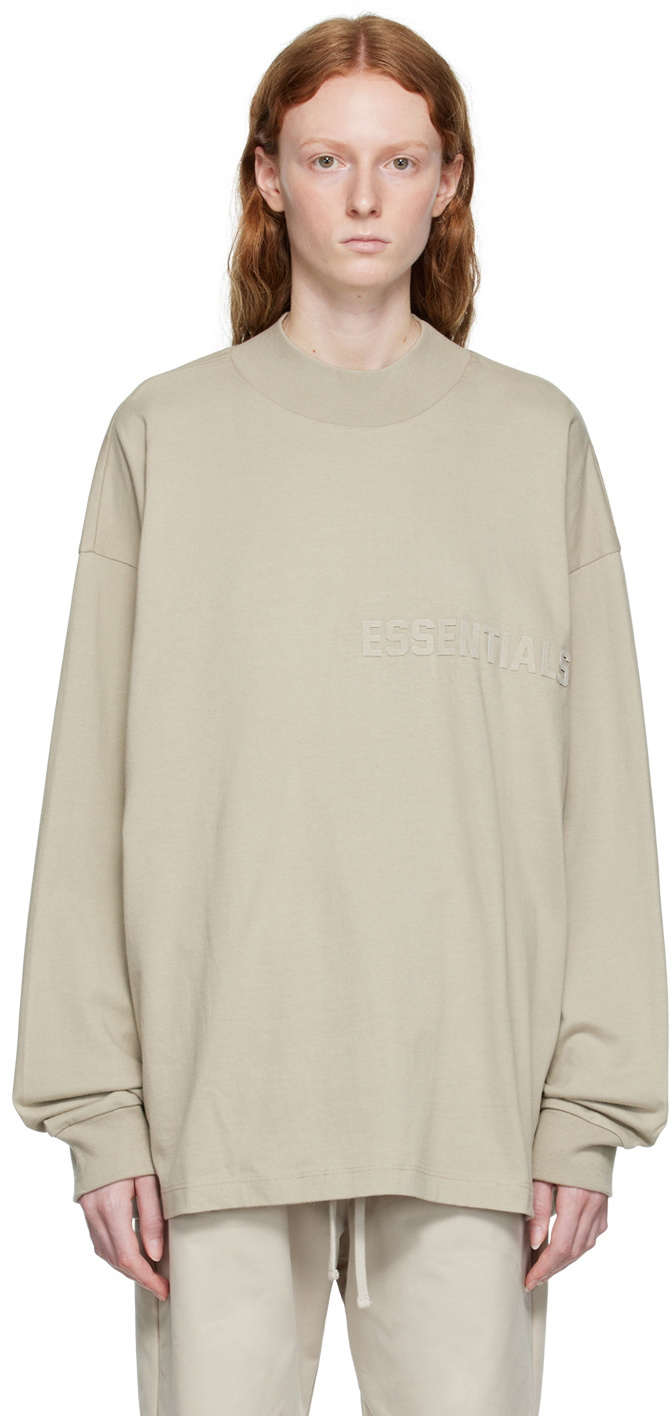 Fear of God ESSENTIALS Gray Cotton Long Sleeve T-Shirt Fear Of God ...