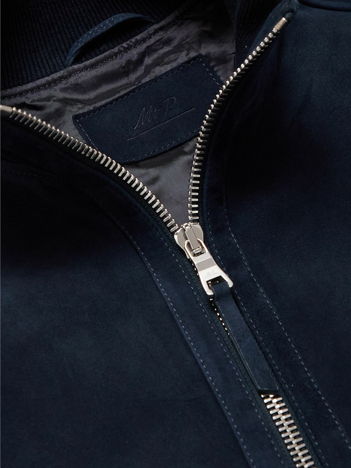Mr P. - Suede Bomber Jacket - Blue Mr P.