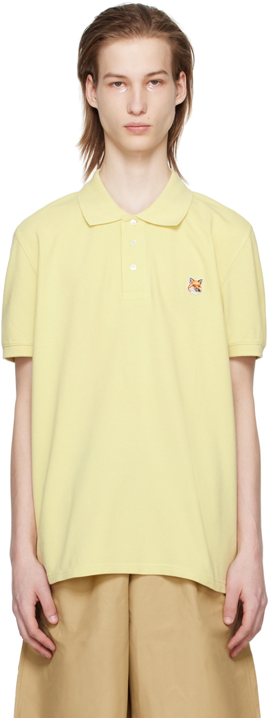 Maison Kitsuné Yellow Bold Fox Head Polo Maison Kitsune