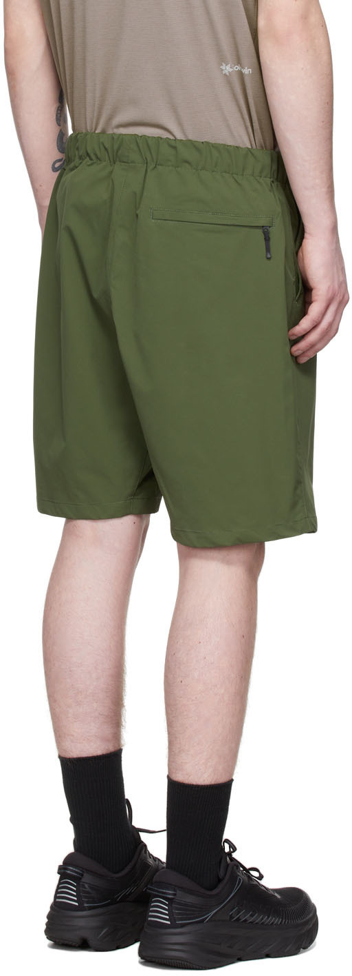 Goldwin Green Polyester Shorts Goldwin