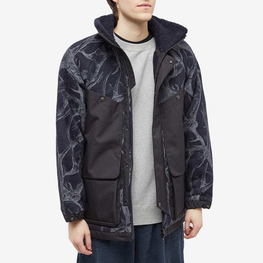 Norbit by Hiroshi Nozawa Men's Horn Tree Wool Boa Fleece Jacket in Navy ...