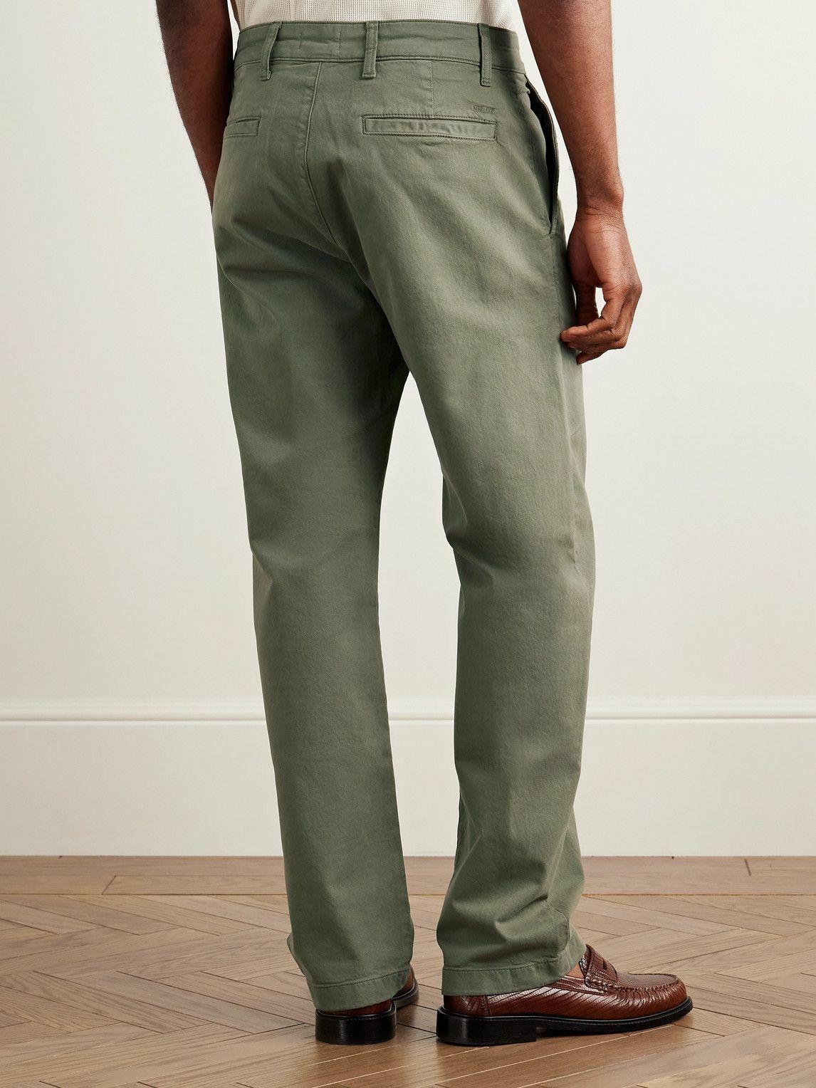NN07 - Aden 1923 Straight-Leg Organic Cotton-Blend Twill Chinos - Green ...