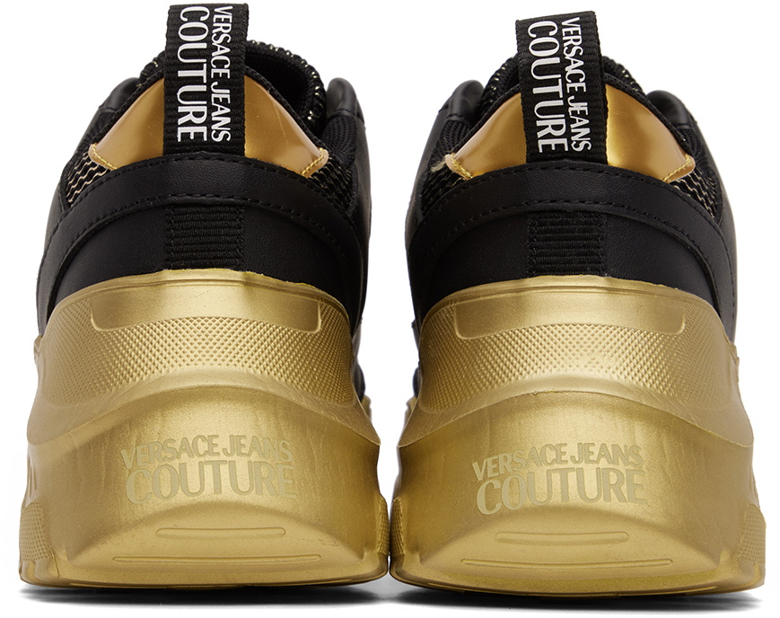 Versace Jeans Couture Black & Gold Speedtrack Sneakers Versace