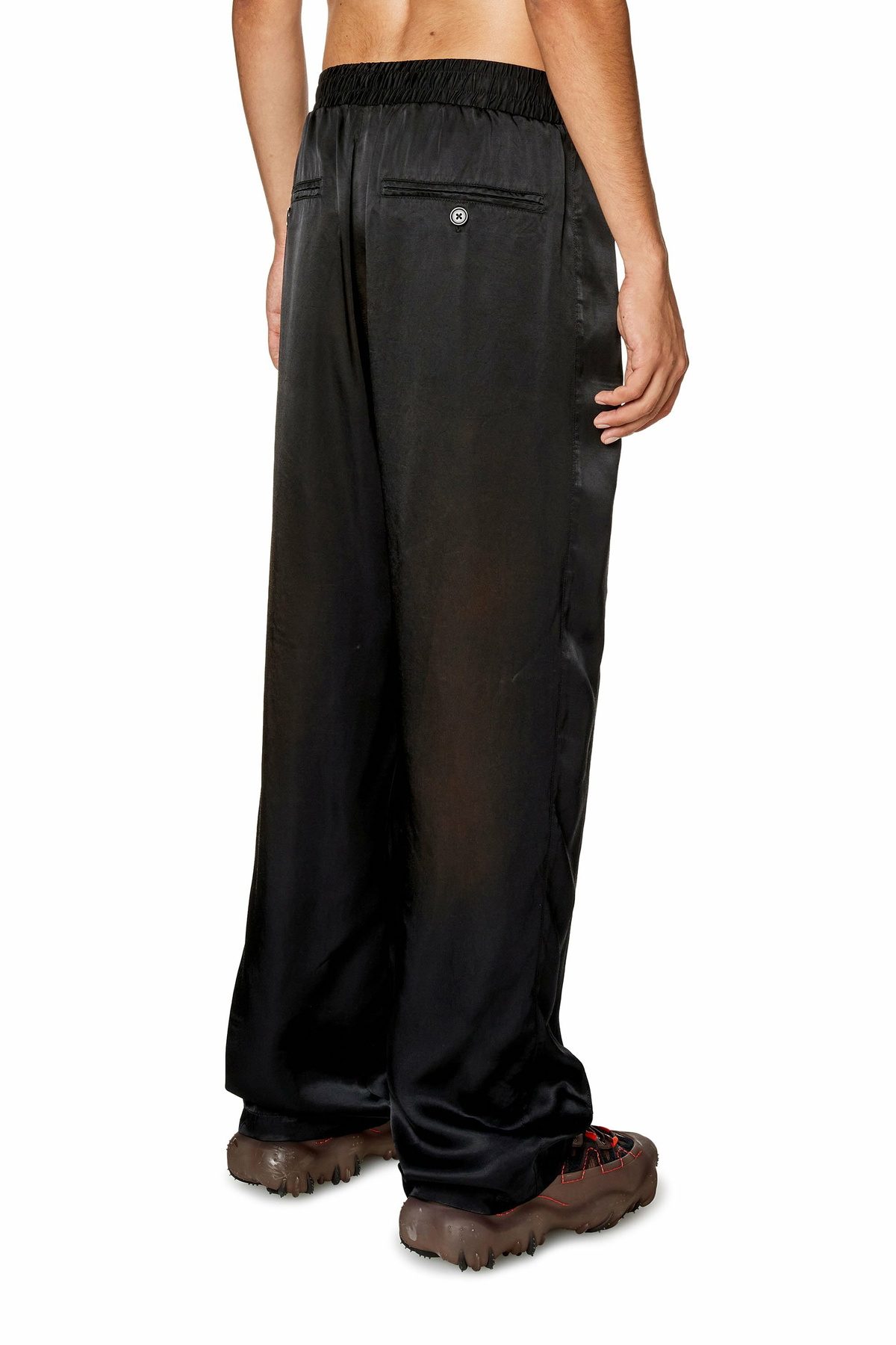 Diesel Pants in solarised satin - Pants Mens in Black Diesel