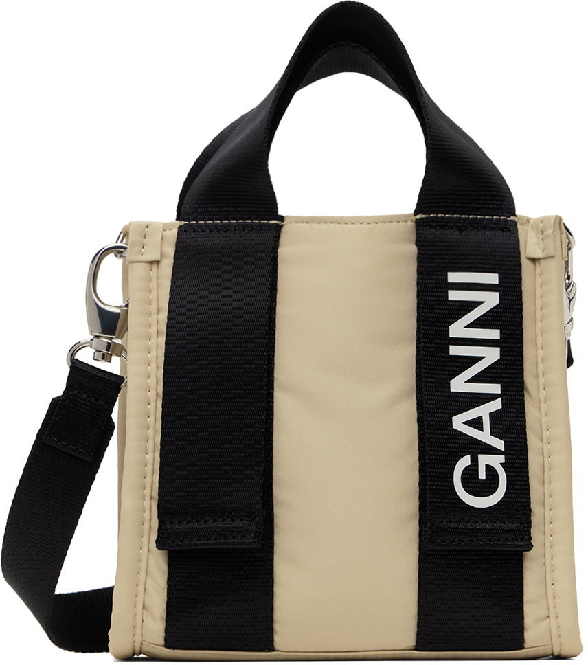 GANNI Beige Recycled Tech Mini Tote GANNI