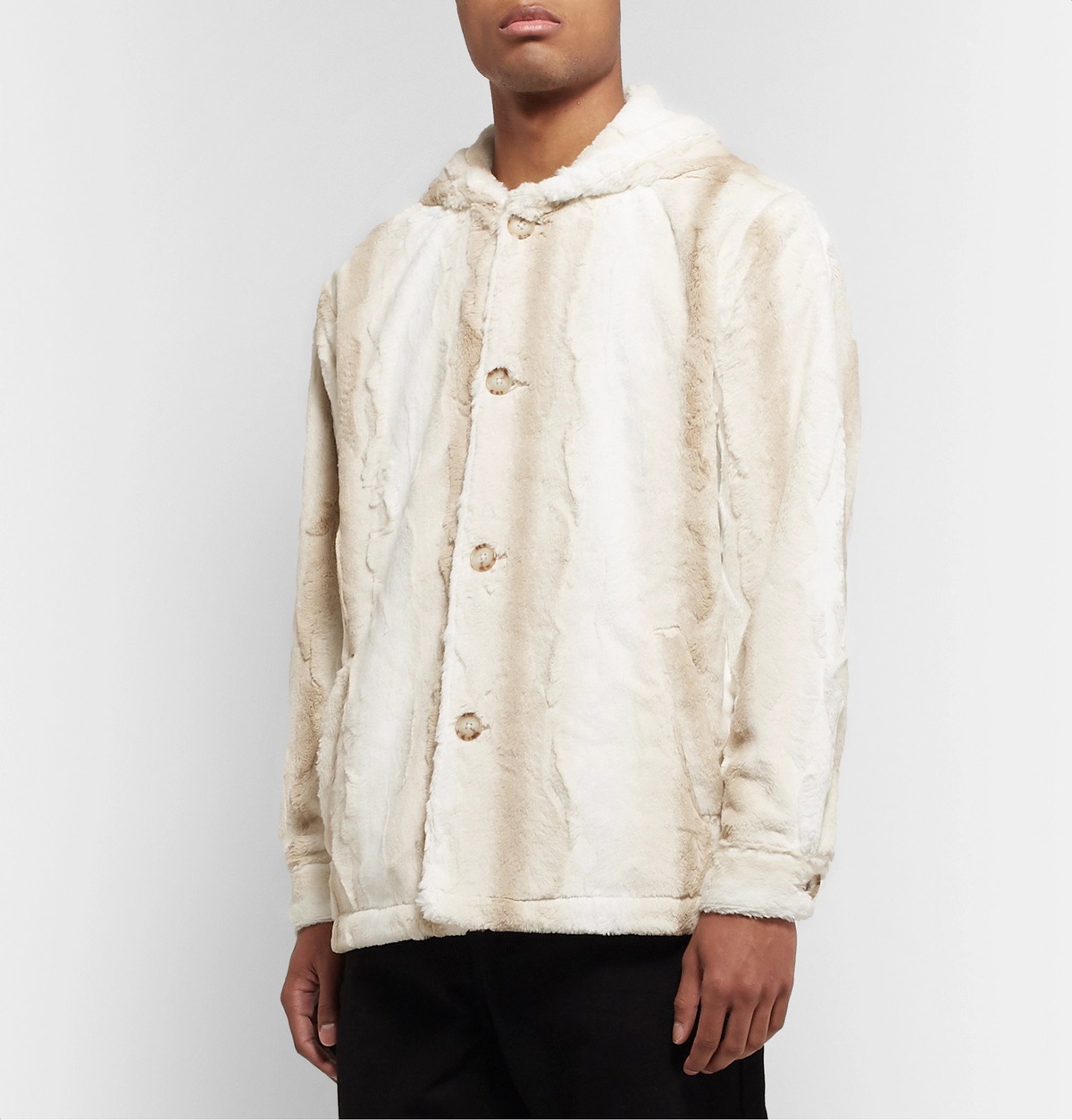 Noon Goons - Faux Fur Hooded Jacket - Neutrals Noon Goons