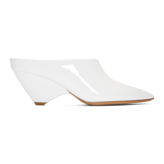 Maison Margiela White Deal Heel Mules Maison Margiela