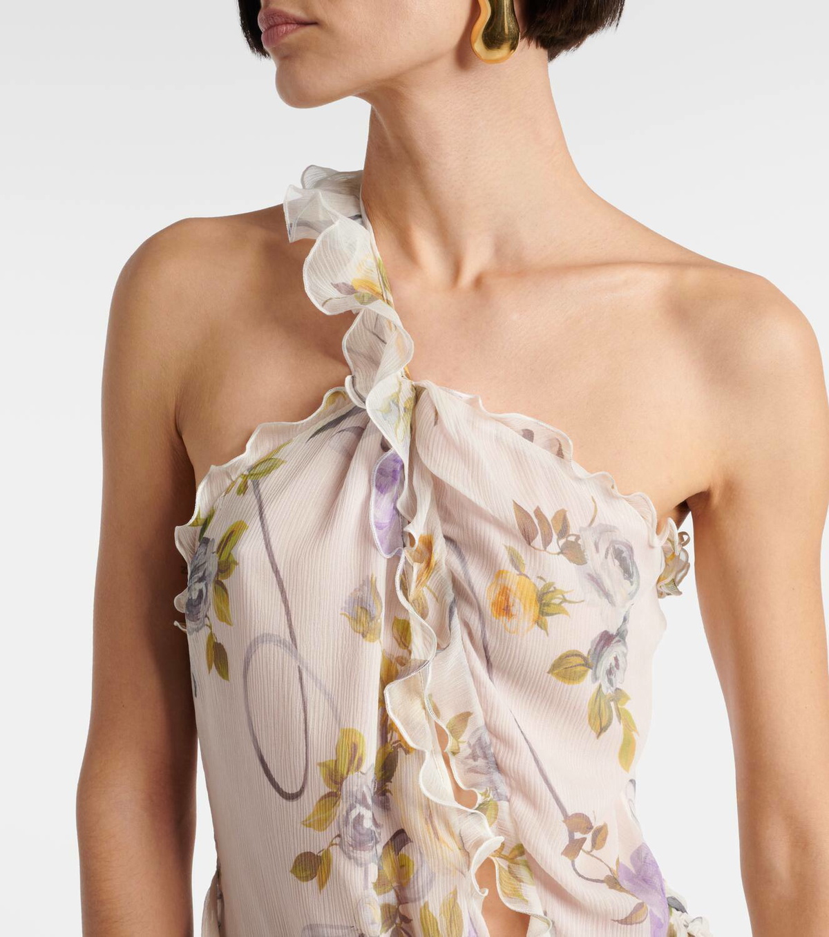 Blumarine Floral silk creponne maxi dress Blumarine