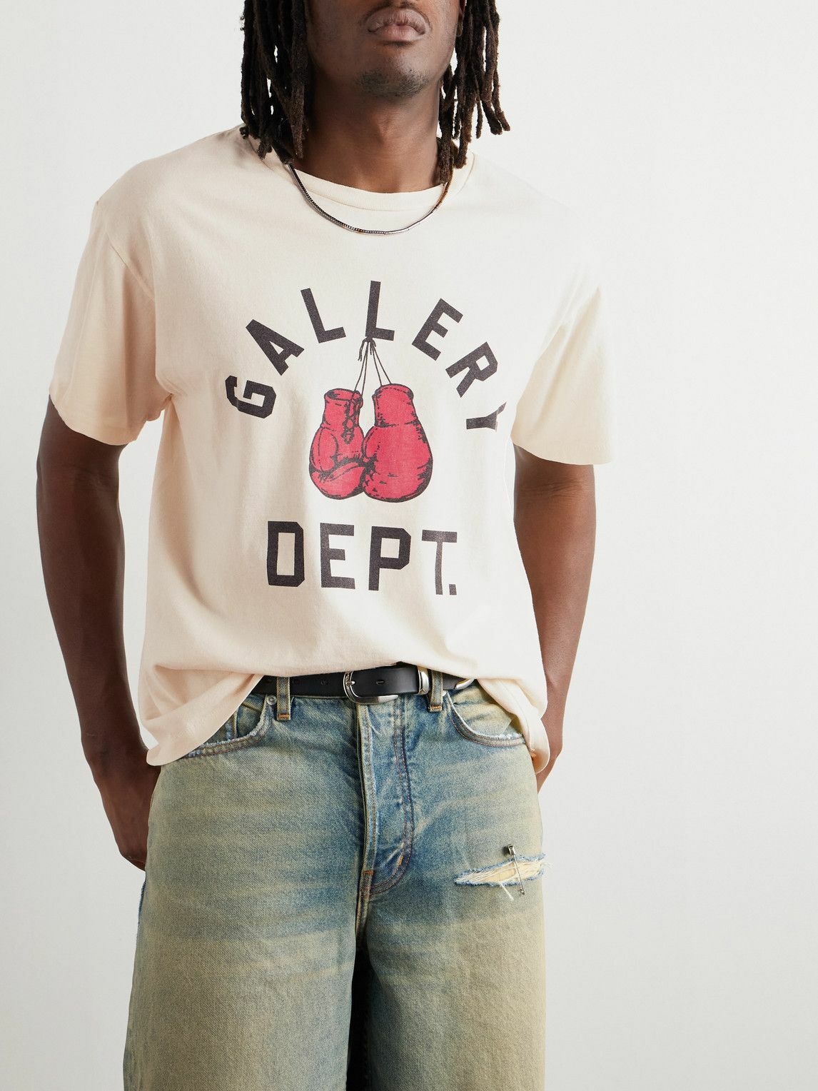 Gallery Dept. - Logo-Print Cotton-Jersey T-Shirt - Neutrals Gallery Dept.