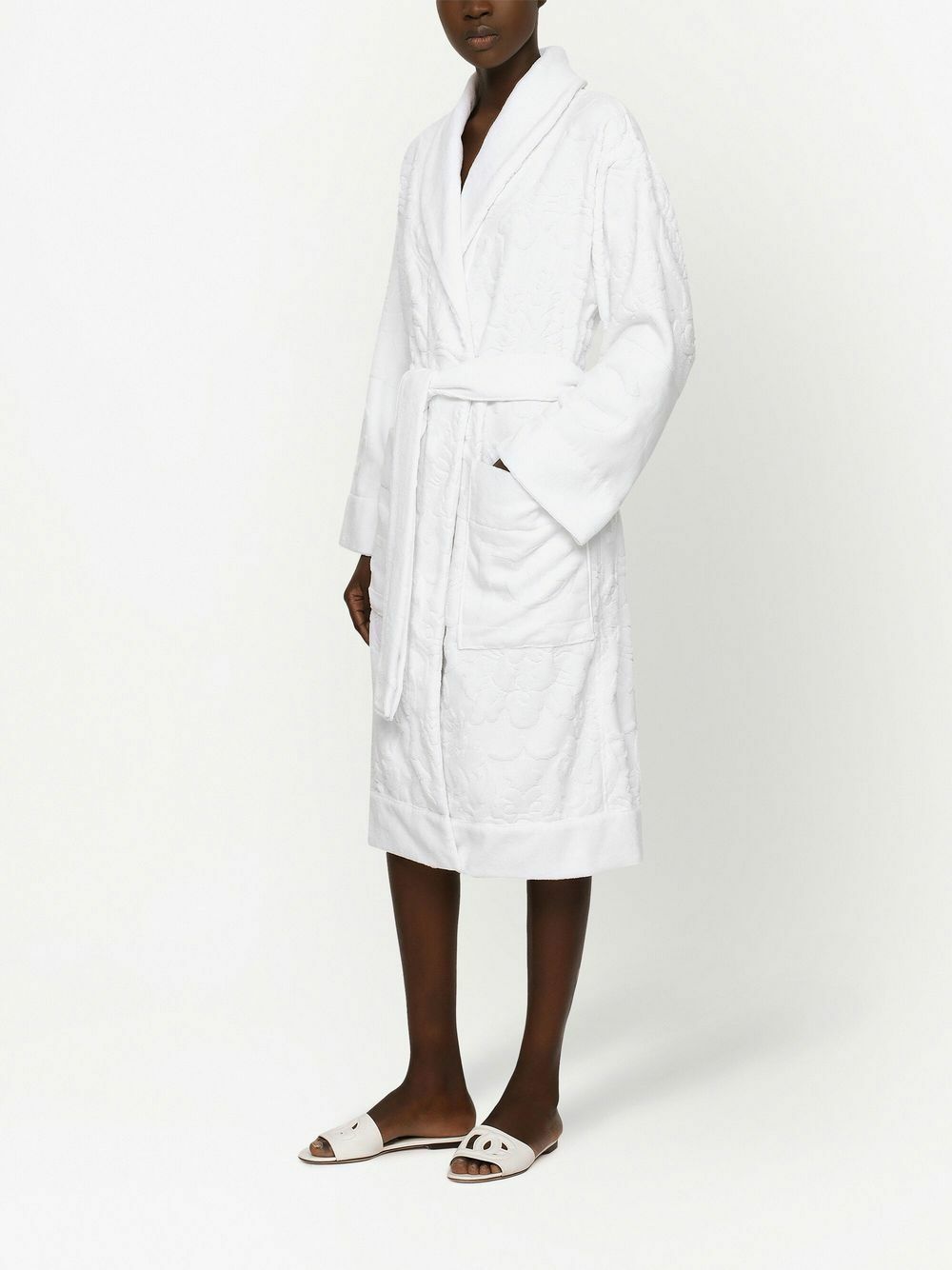 Dolce & Gabbana Terry Cotton Jacquard Bath Robe Dolce & Gabbana