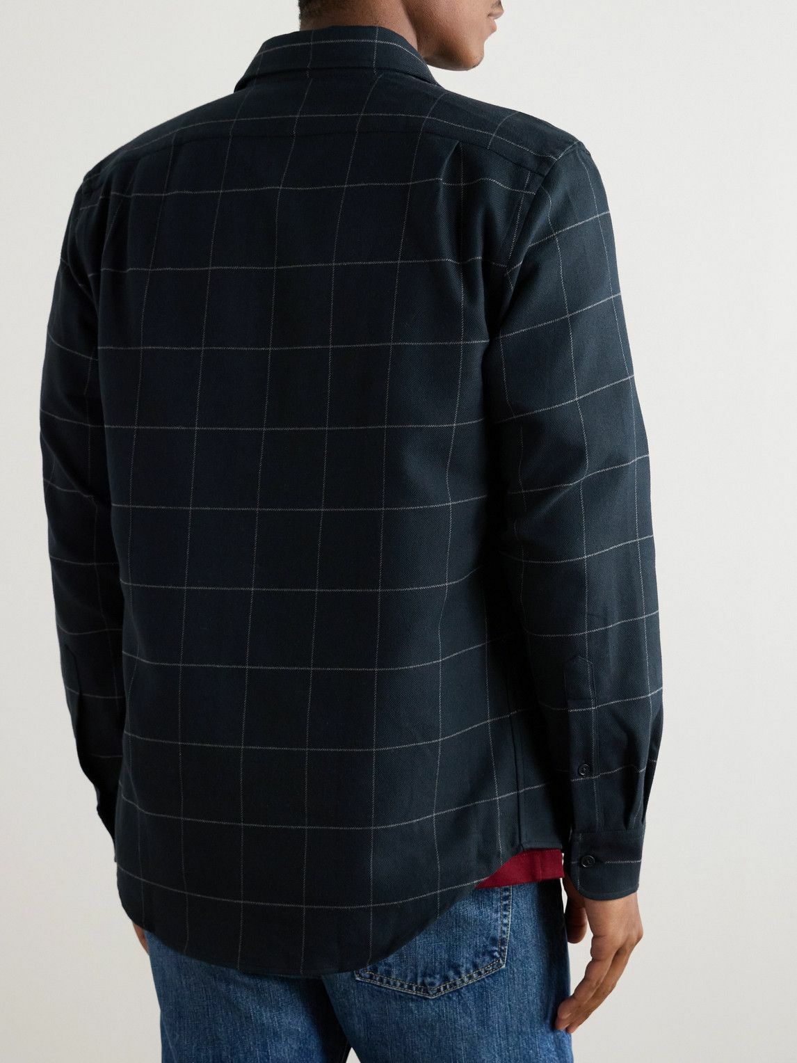 Ralph Lauren Purple label - Checked Cotton-Flannel Shirt - Blue Ralph ...