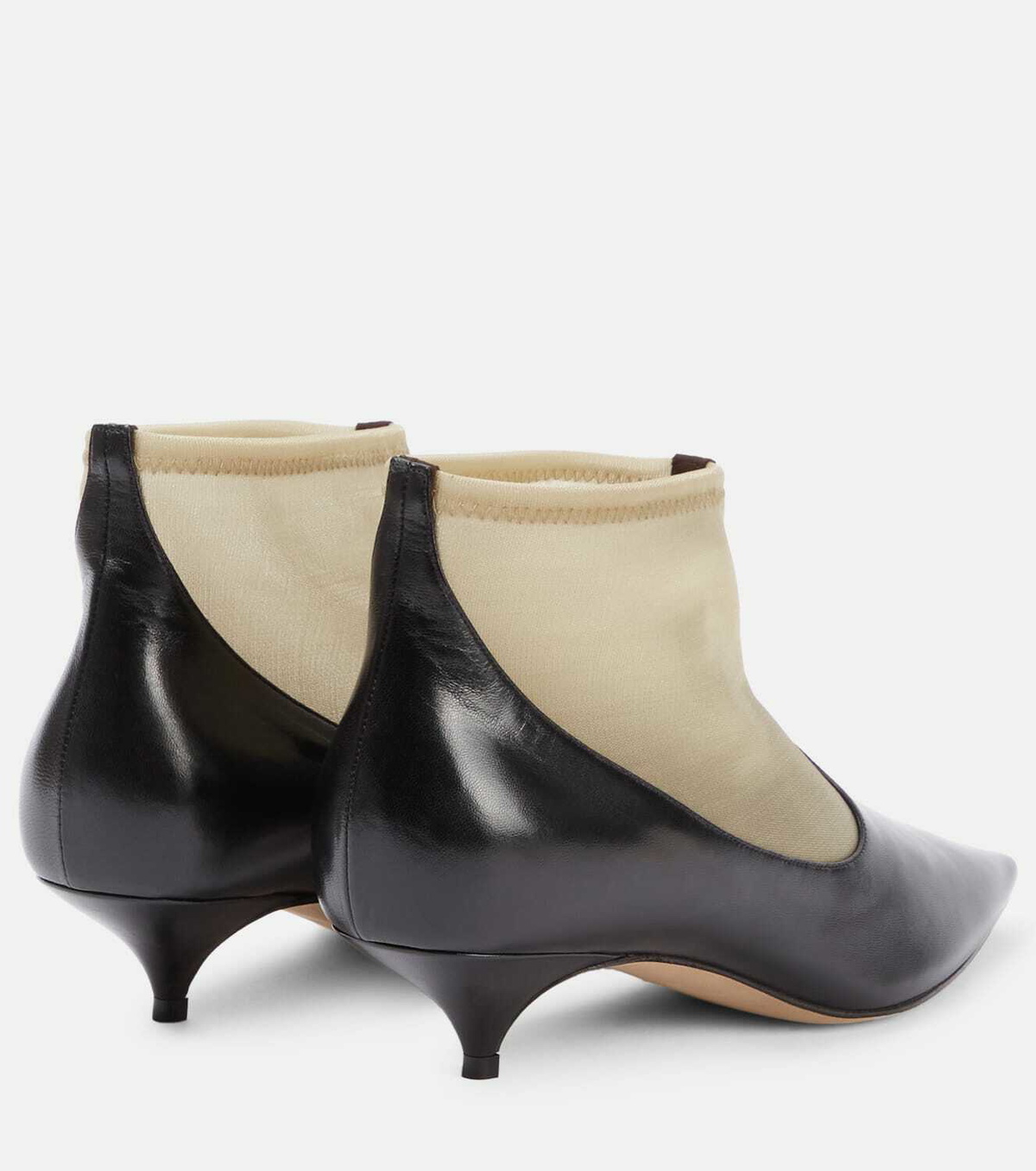 The Row Mesh leather-trimmed ankle boots The Row