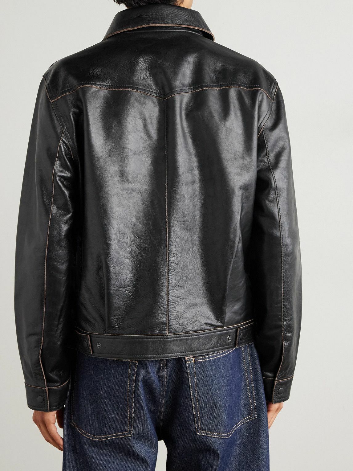 Oliver Spencer - Norton Leather Jacket - Black Oliver Spencer