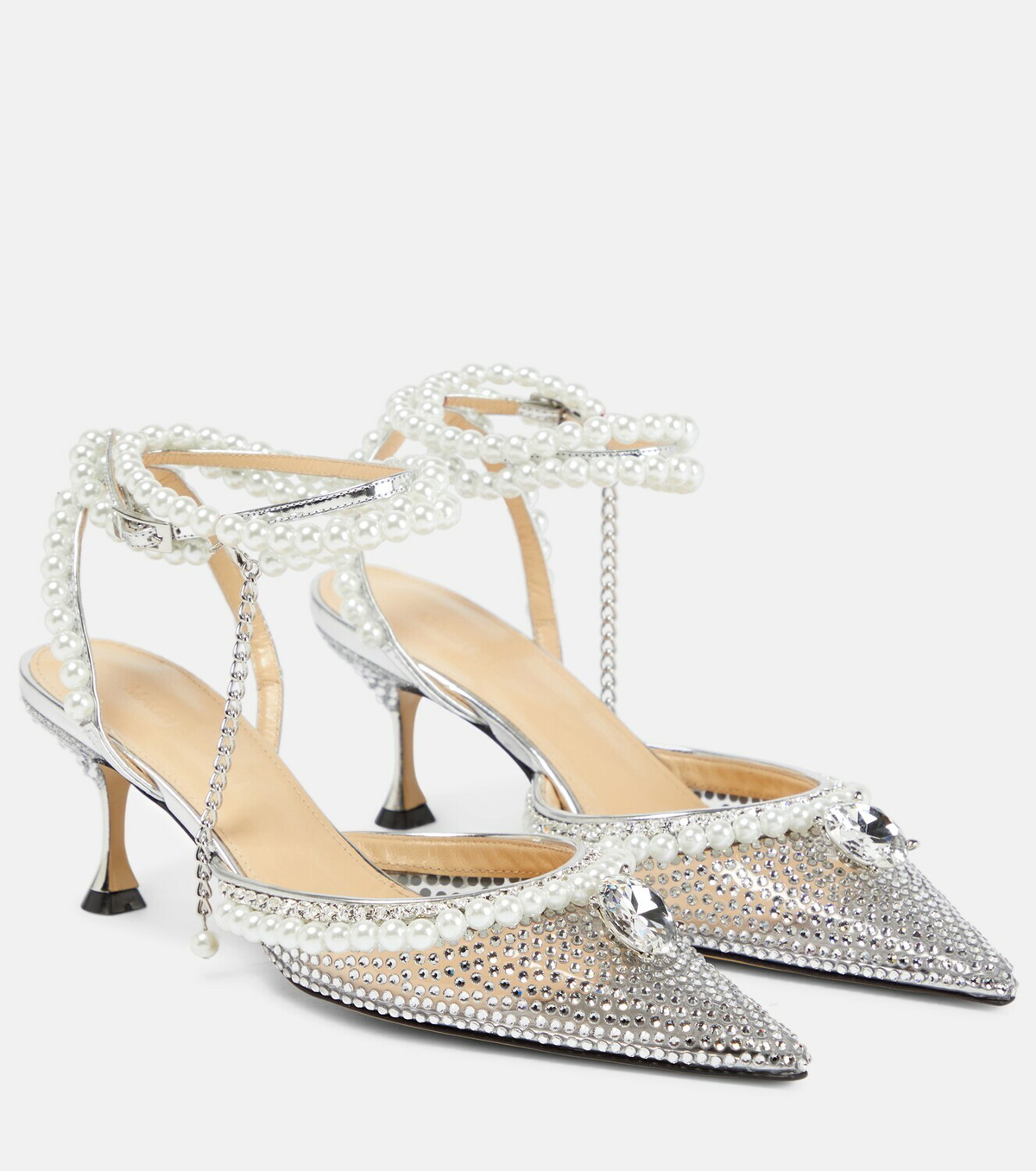 Mach & Mach - Faux-pearl embellished PVC pumps MACH & MACH