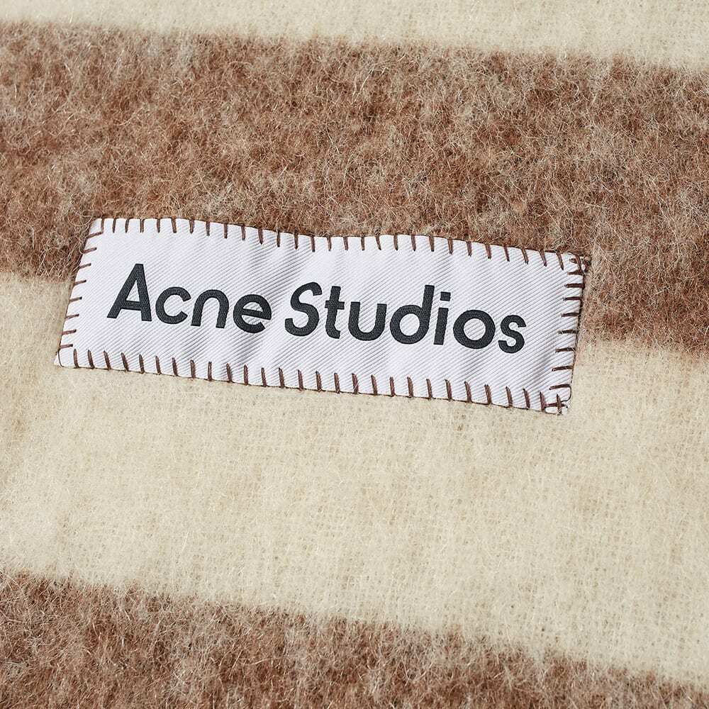 Acne Studios Men's Vally Breton Scarf in Brown/White Acne Studios
