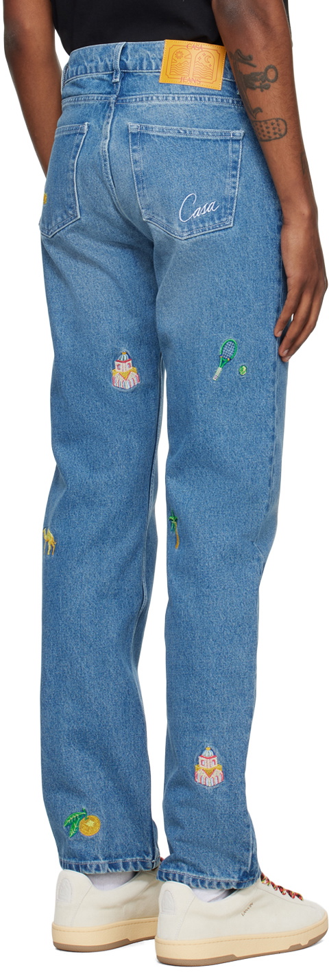 Casablanca Blue Motif Jeans Casablanca