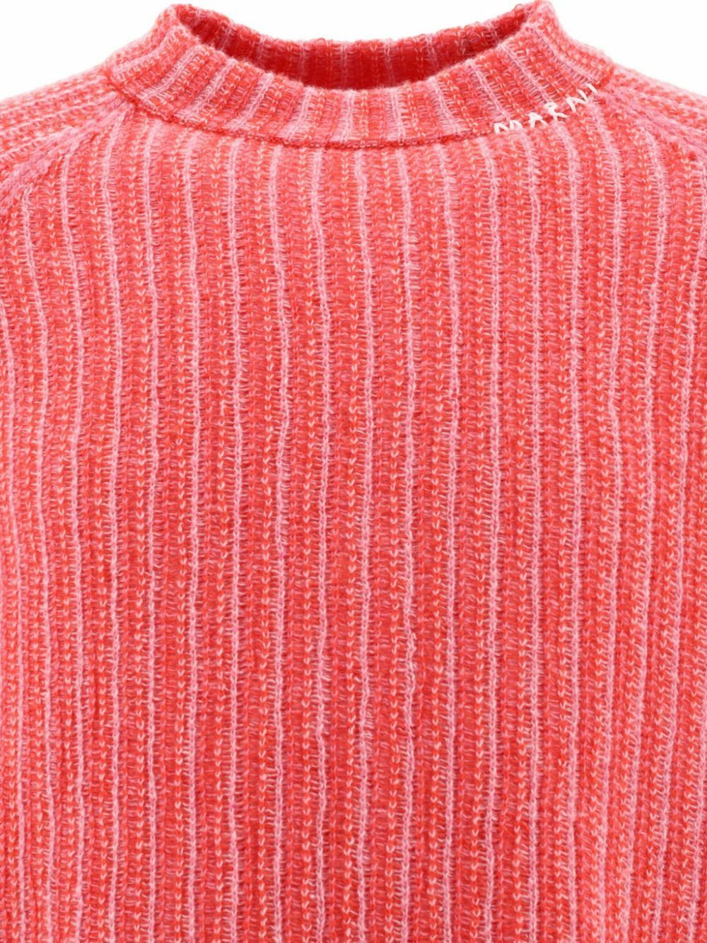 Marni Red Logo-Embroidered Ribbed-Knit Sweater Marni