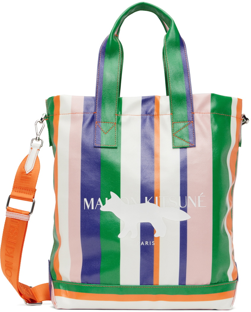 Maison Kitsuné Multicolor Stripes Tote Maison Kitsune