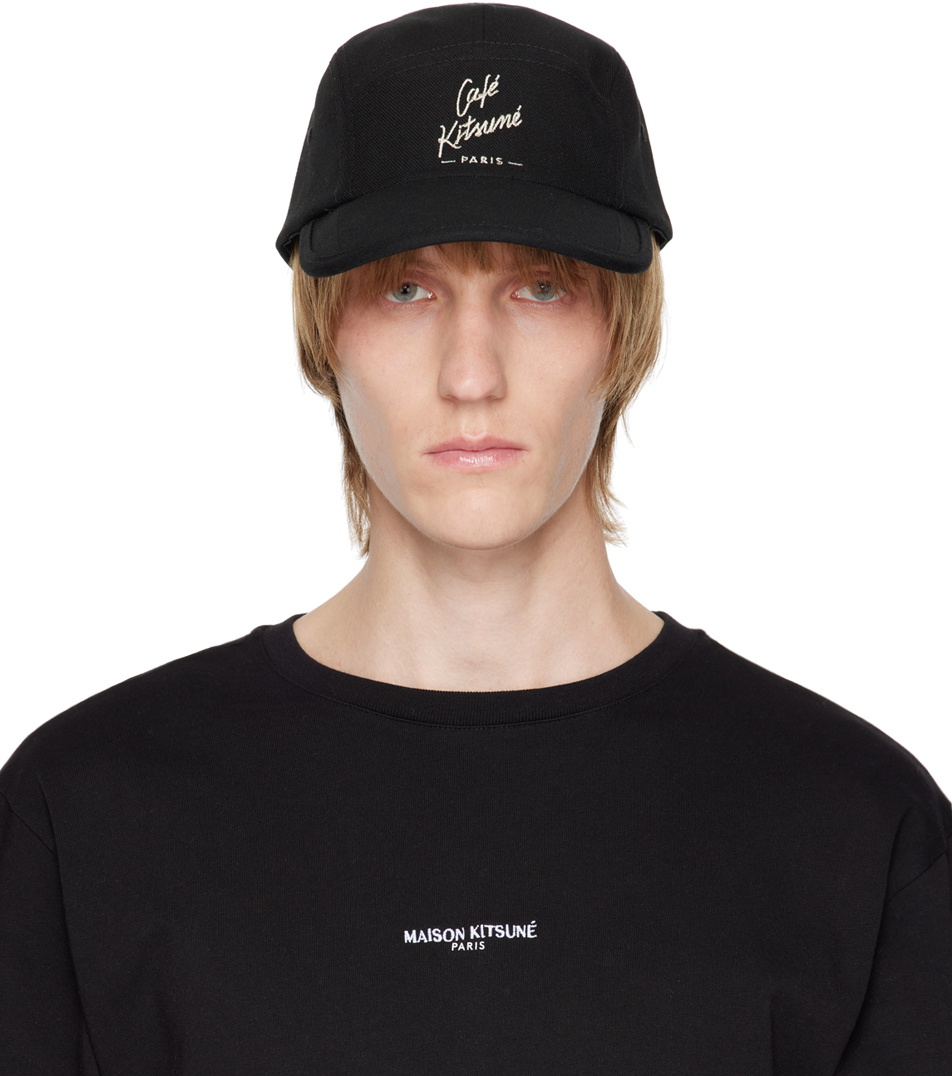 Maison Kitsuné Black 'Café Kitsuné' Cap Maison Kitsune