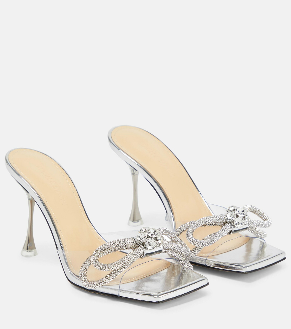 Mach & Mach - Double Bow embellished PVC mules MACH & MACH
