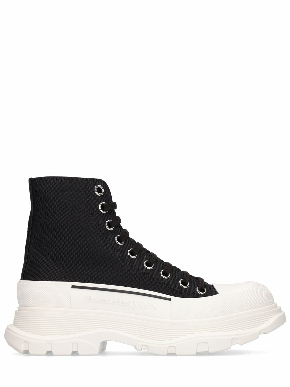 ALEXANDER MCQUEEN - 45mm Tread Slick Canvas Combat Boots Alexander McQueen