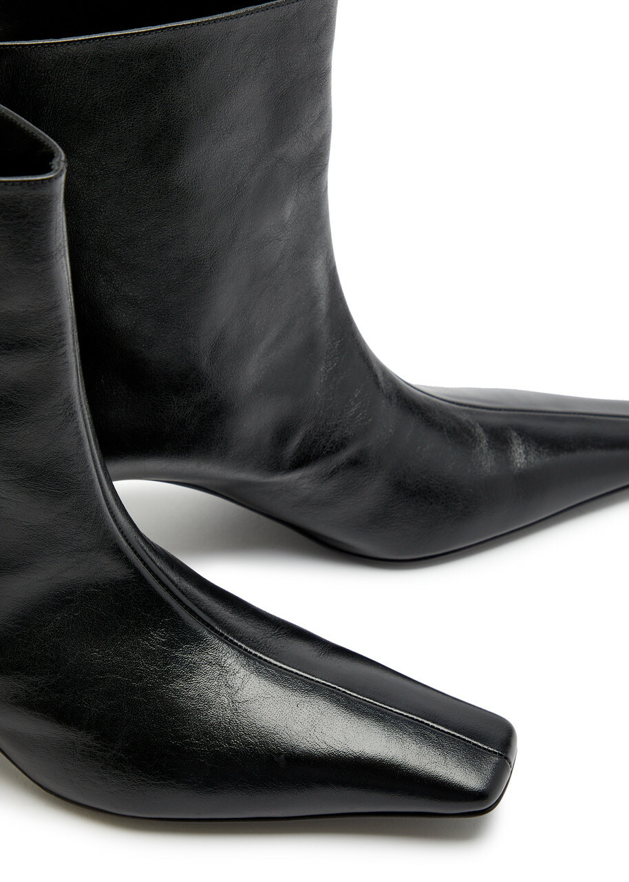 Khaite Ona 55 Leather Ankle Boots Black Khaite