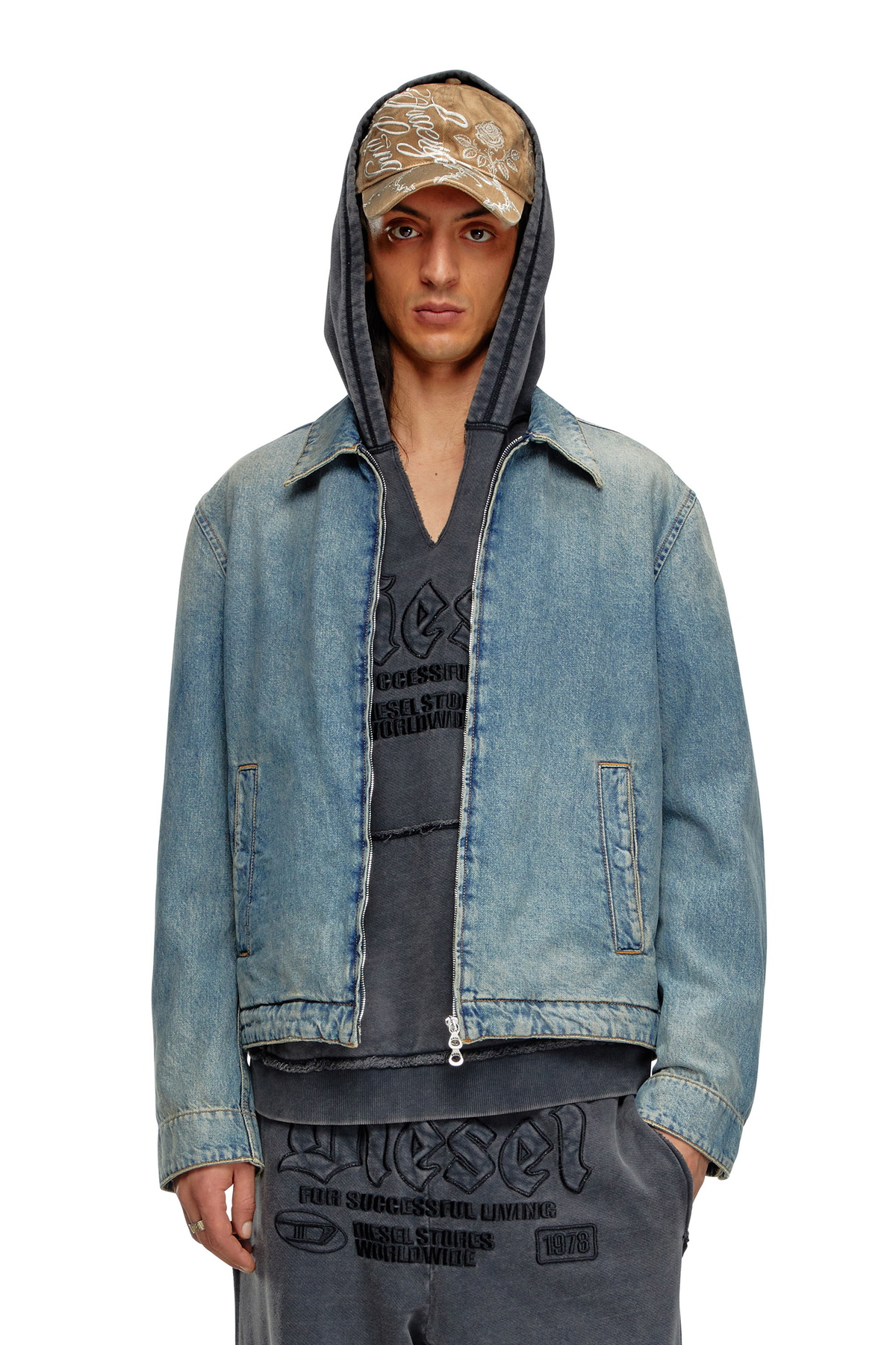 Diesel Denim blouson jacket - Denim Jackets Mens in Blue Diesel