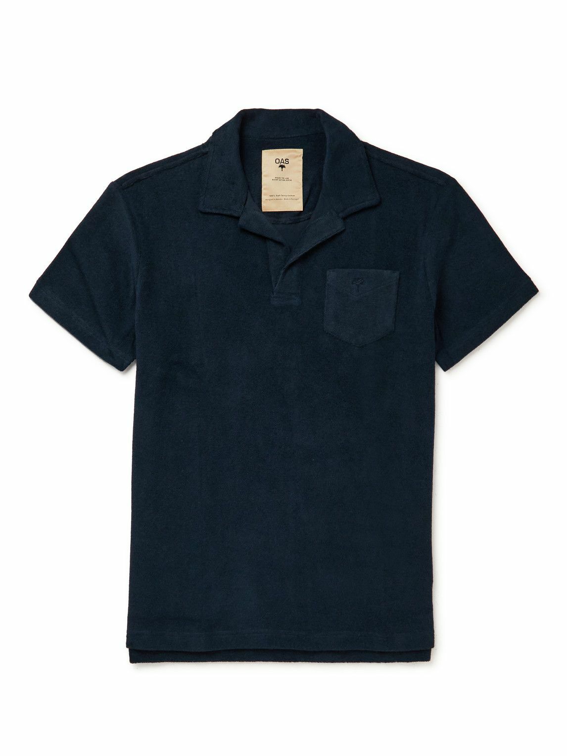OAS - Cotton-Terry Polo Shirt - Blue OAS