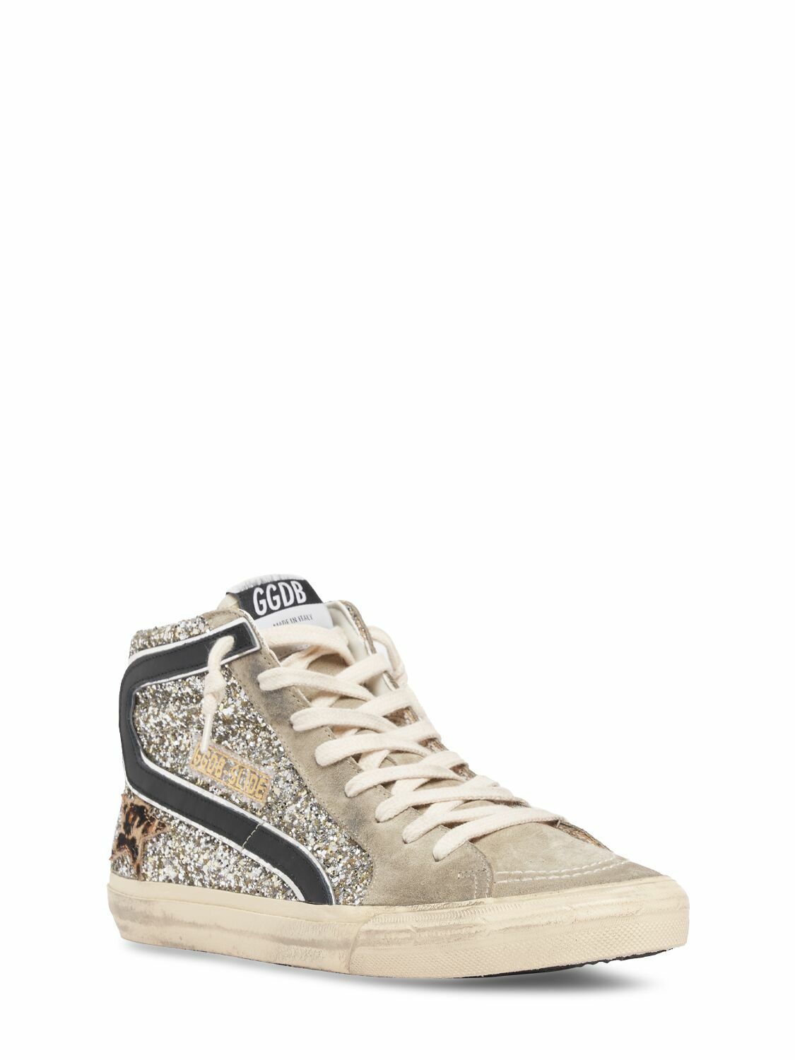 GOLDEN GOOSE - 20mm Slide Glittered Sneakers Golden Goose Deluxe Brand