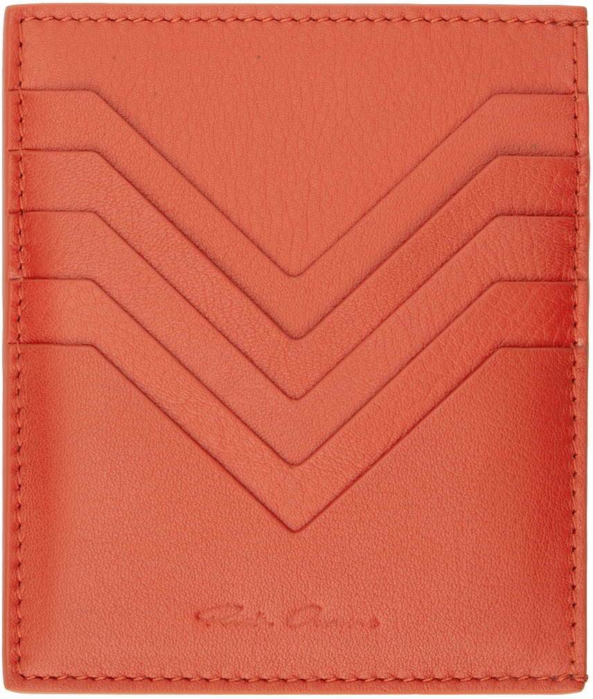 Rick Owens Orange Square Card Holder Rick Owens