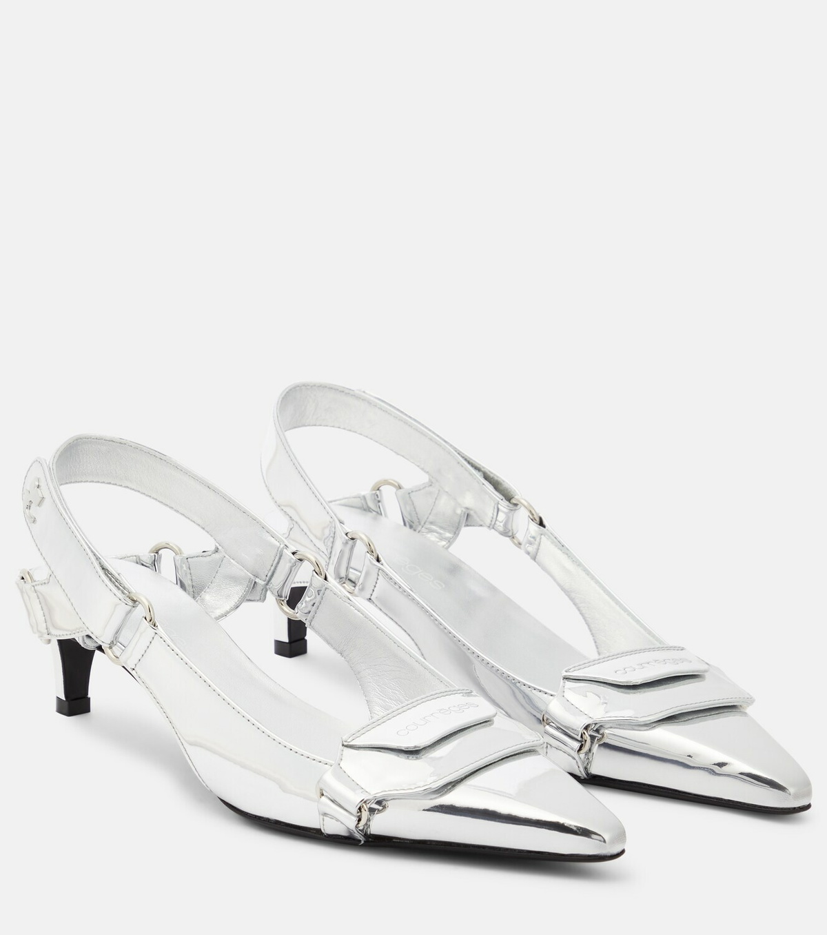 Courreges - Racer faux leather slingback pumps Courreges