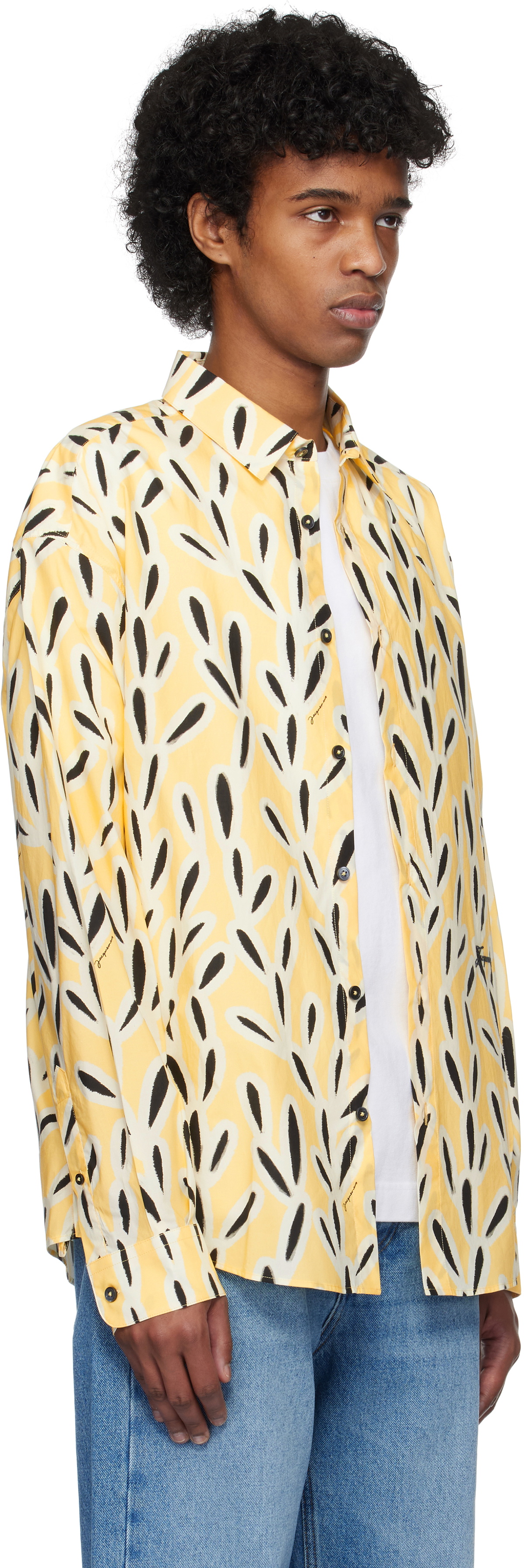 JACQUEMUS Yellow & Black 'The Simon' Shirt Jacquemus