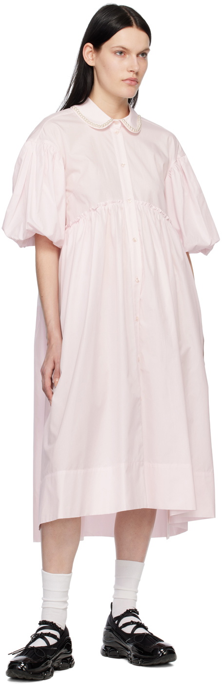 Simone Rocha Pink Puff Sleeve Midi Dress Simone Rocha