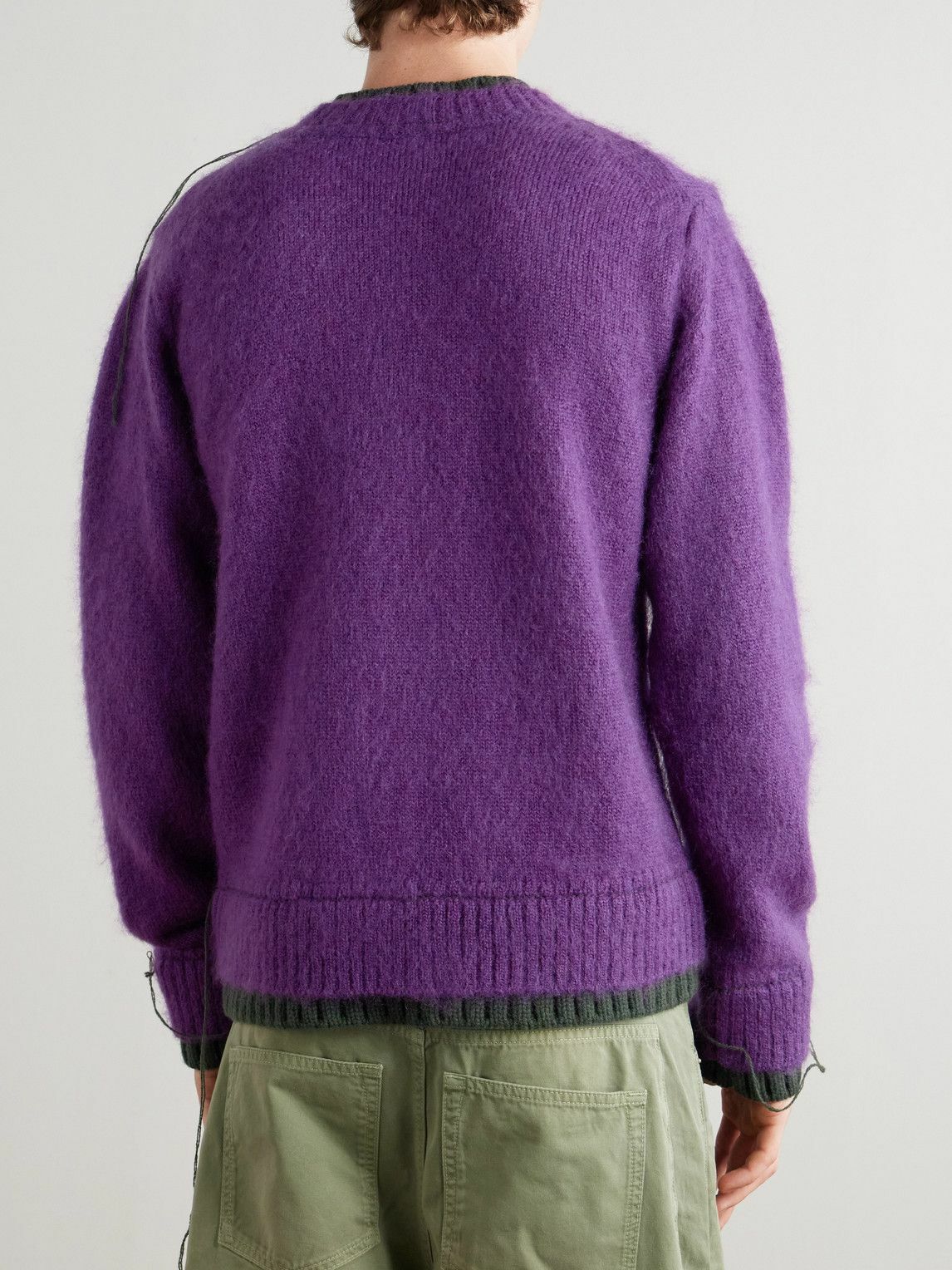 Sacai - Two-Tone Mohair-Blend Sweater - Purple Sacai