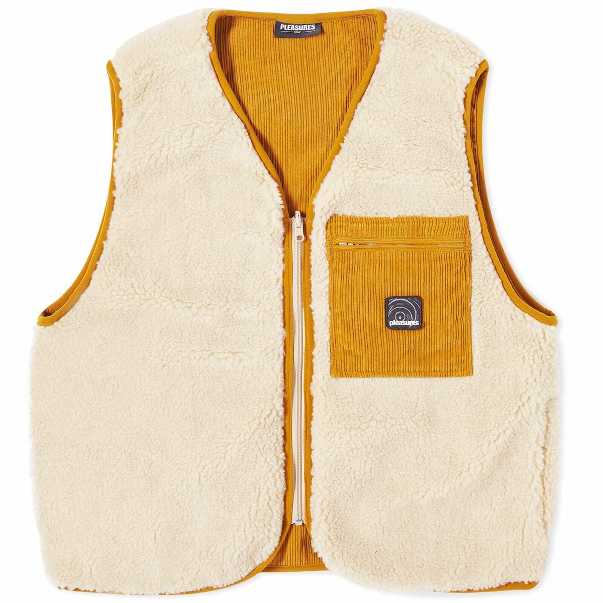 Pleasures Men's Infinite Reversible Vest in Beige PLEASURES