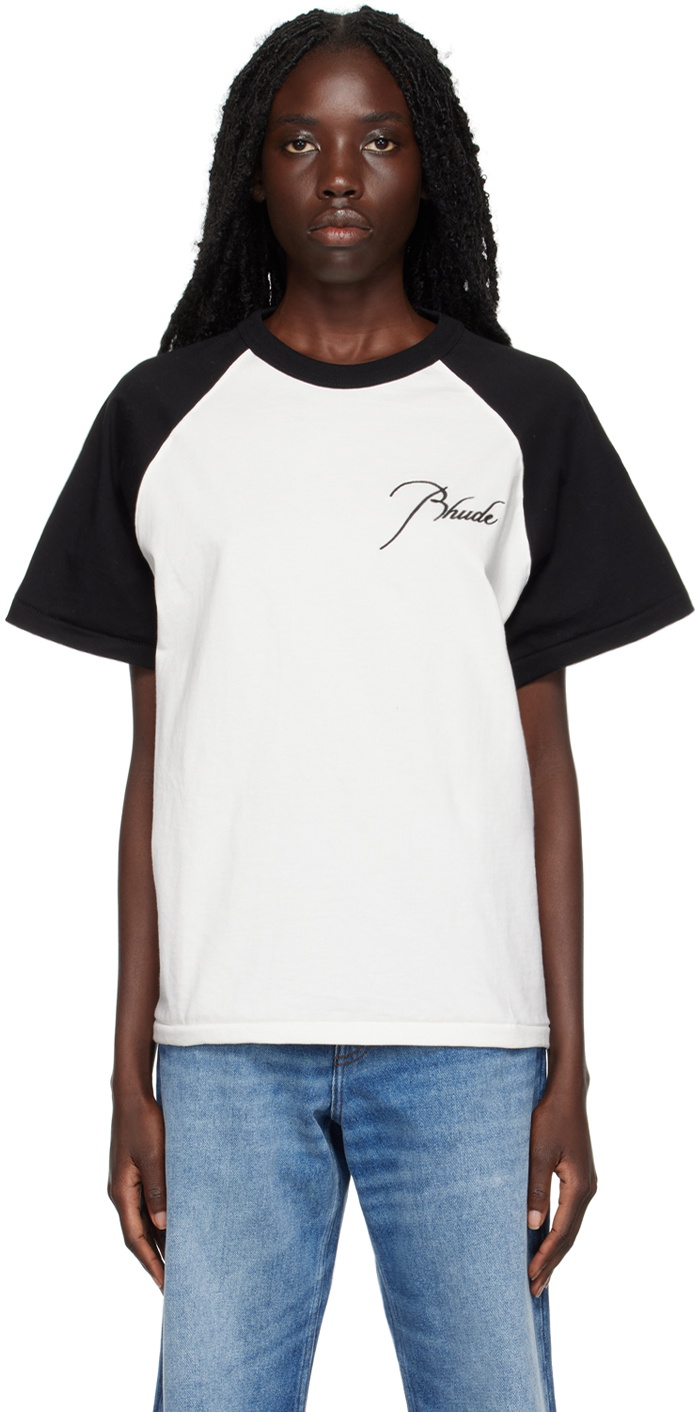 Rhude Black & White Raglan T-Shirt Rhude