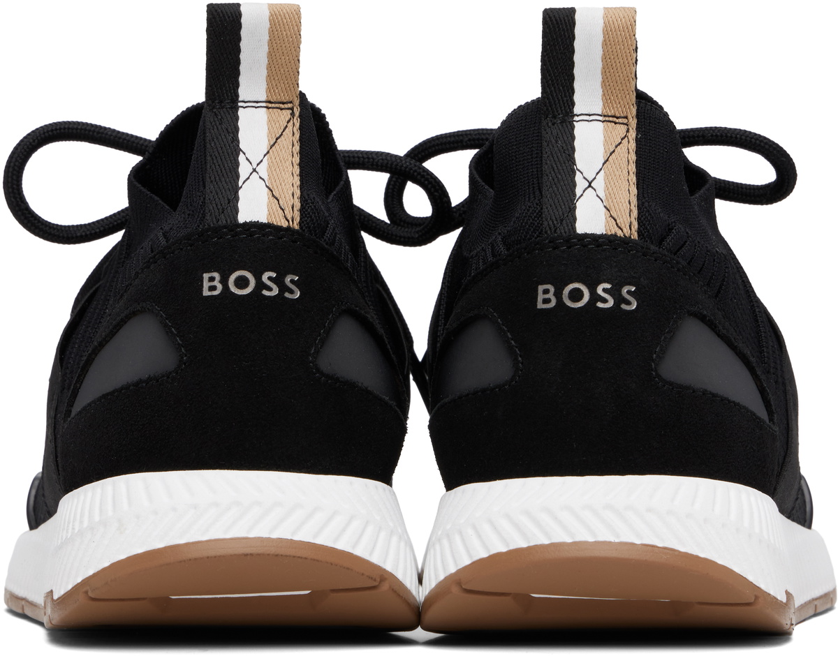 BOSS Black Knitted-Upper Sneakers BOSS