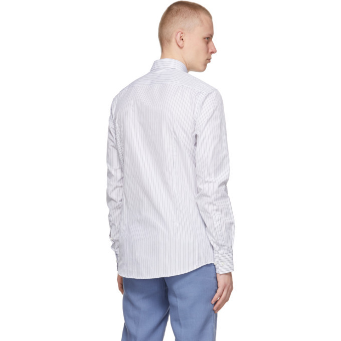 Boss White Striped Jango Shirt BOSS