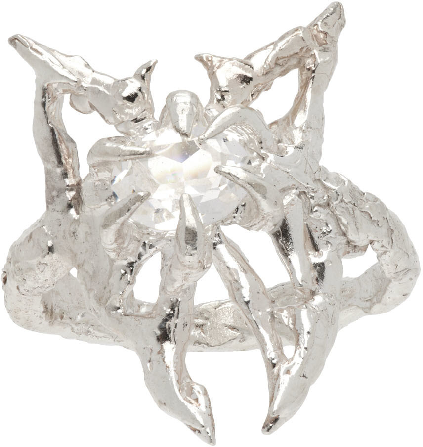 Harlot Hands SSENSE Exclusive Silver Spirit Ring Harlot Hands